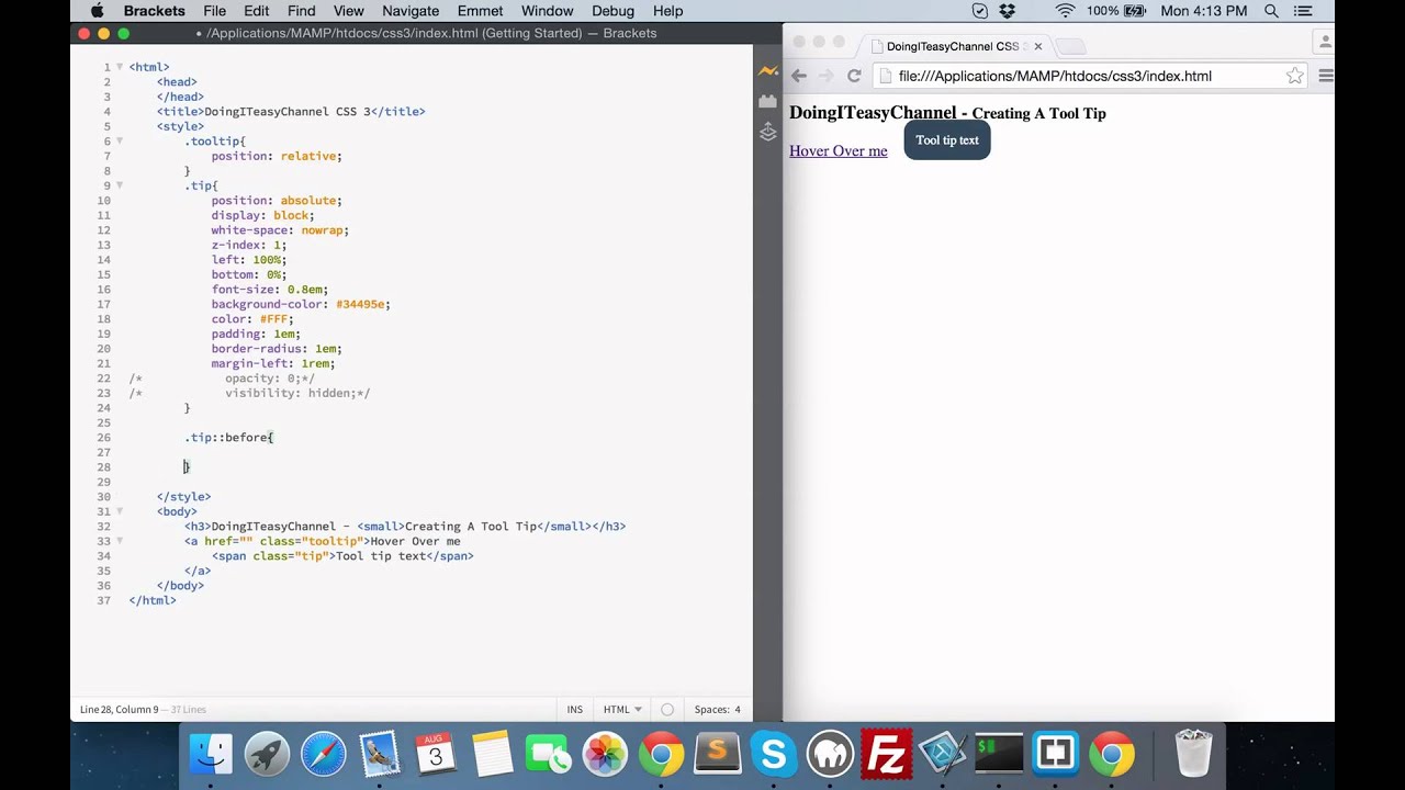 CSS3 Lesson - 01 Creating a Tooltip using only css
