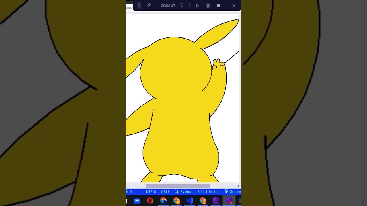 Pikachu in Python Turtle #shorts #pikachu #turtle #python