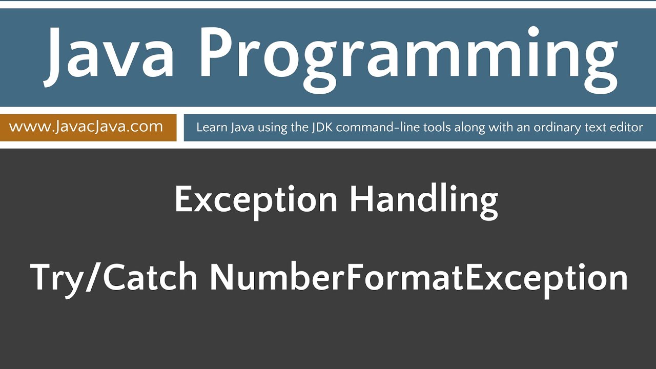 Learn Java Programming - Try/Catch NumberFormatException Tutorial