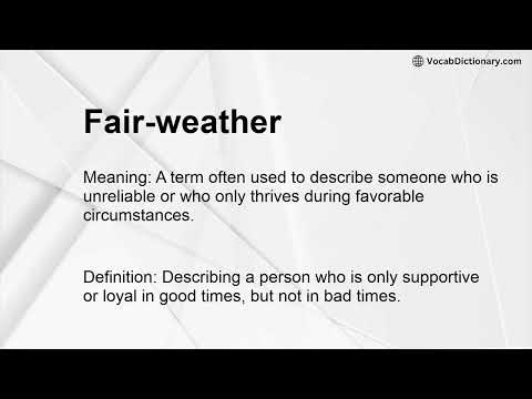 Fair-weather Meaning