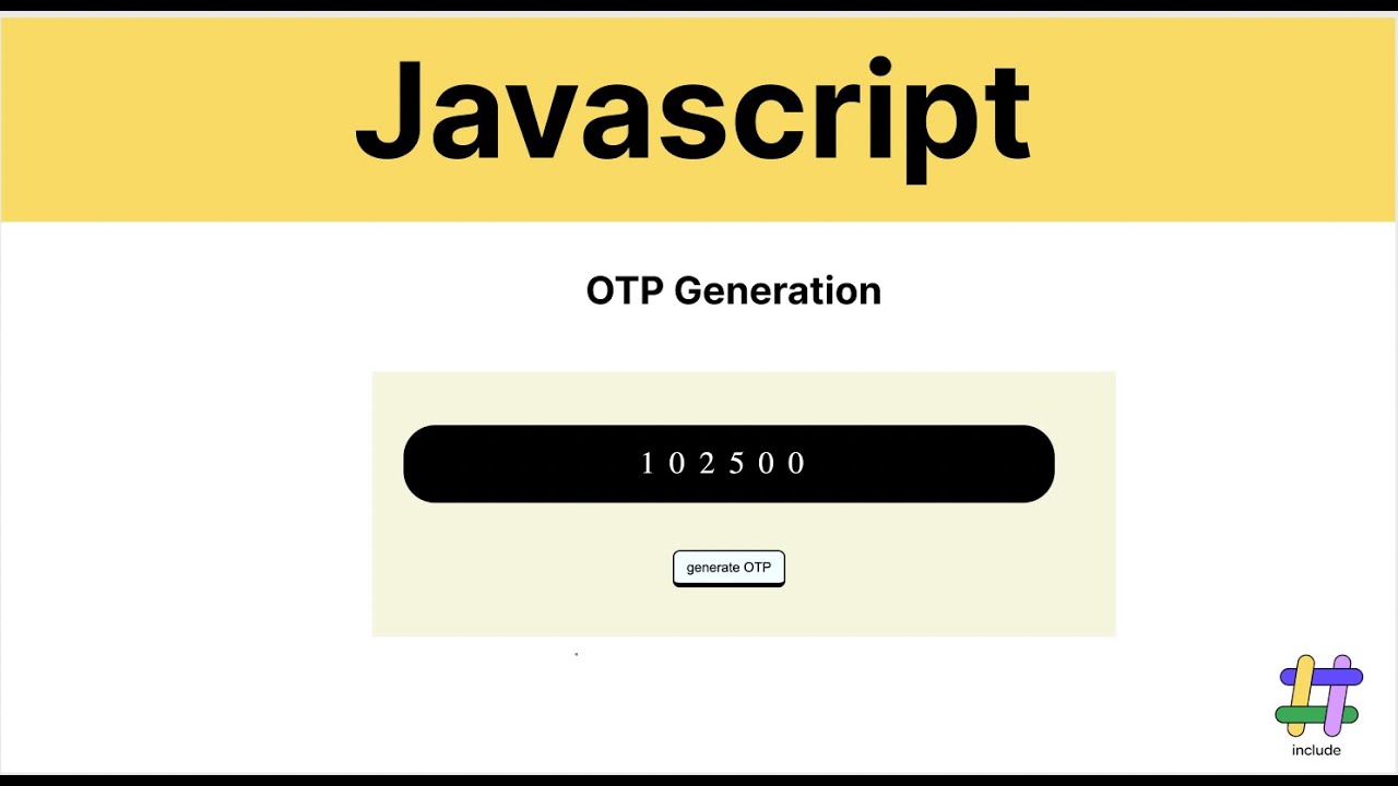 OTP Generation Using JavaScript - Step-By-Step Tutorial