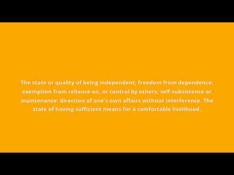 what is the meaning of independence