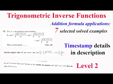 Solved Examples for JEE: Inverse Trigonometric Functions- 12 Video Lecture