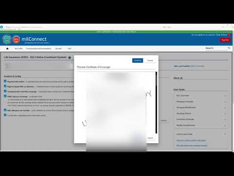 How to certify and print SGLI on Milconnect