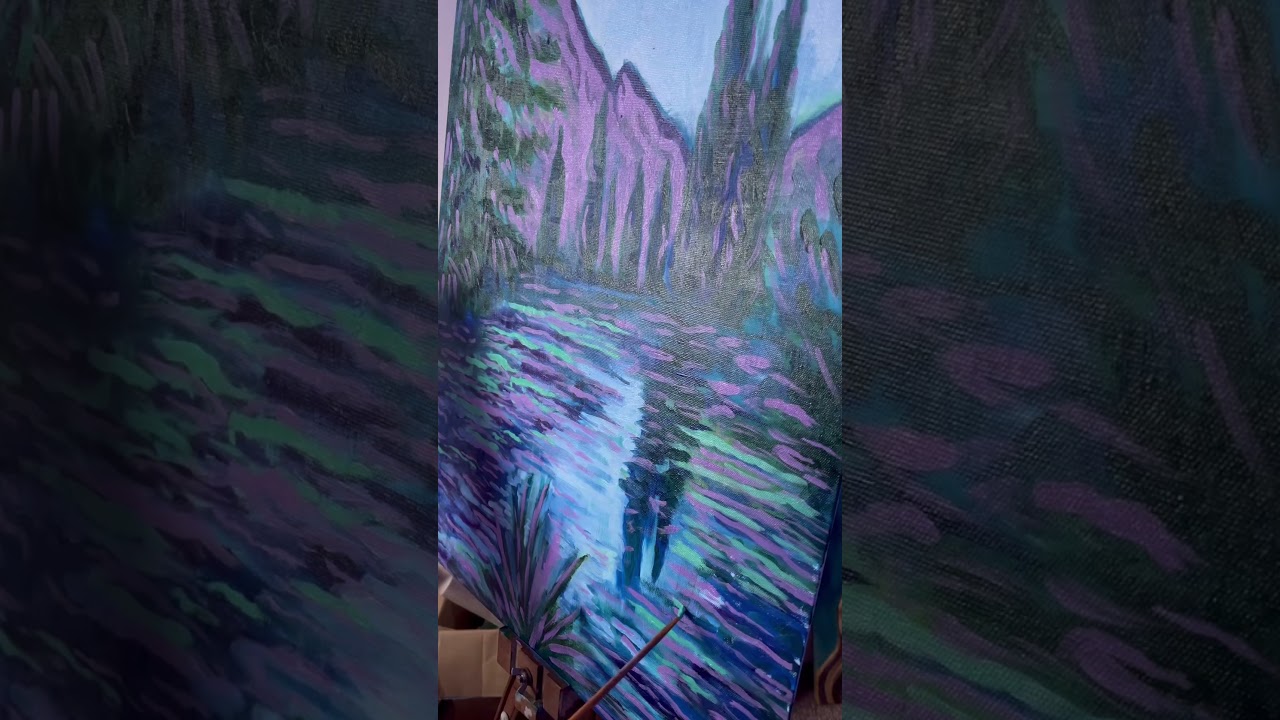 Painting a landscape! #arttok #dailypainting #drawingvideo #myart #artprocess #arttips #artstudio