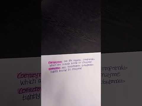 Cofactor & Coenzyme. (Biology 2) #shorts #youtubeshorts #youtube