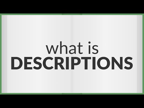 Descriptions | meaning of Descriptions