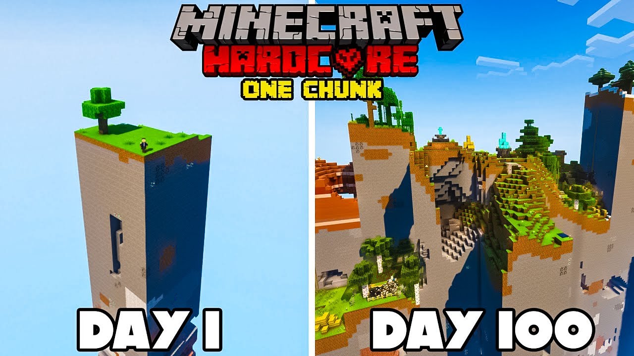 100 Days of Hardcore Minecraft In An Expanding Chunk