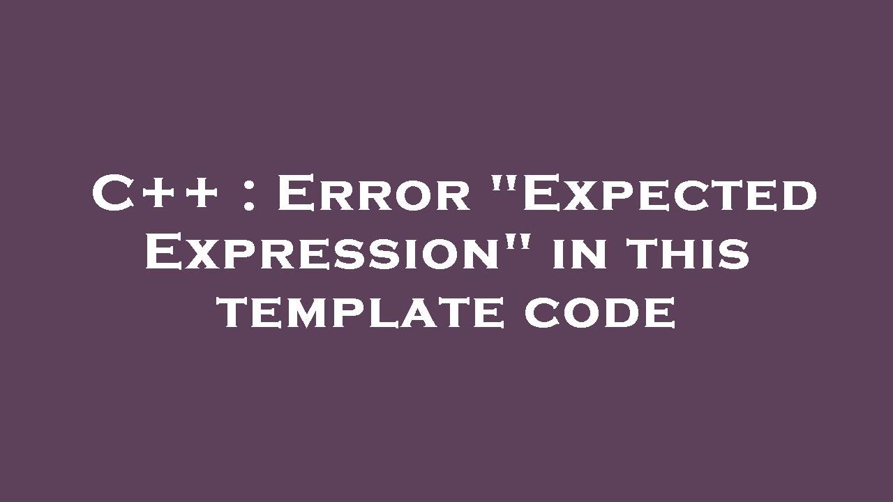 C++ : Error 
