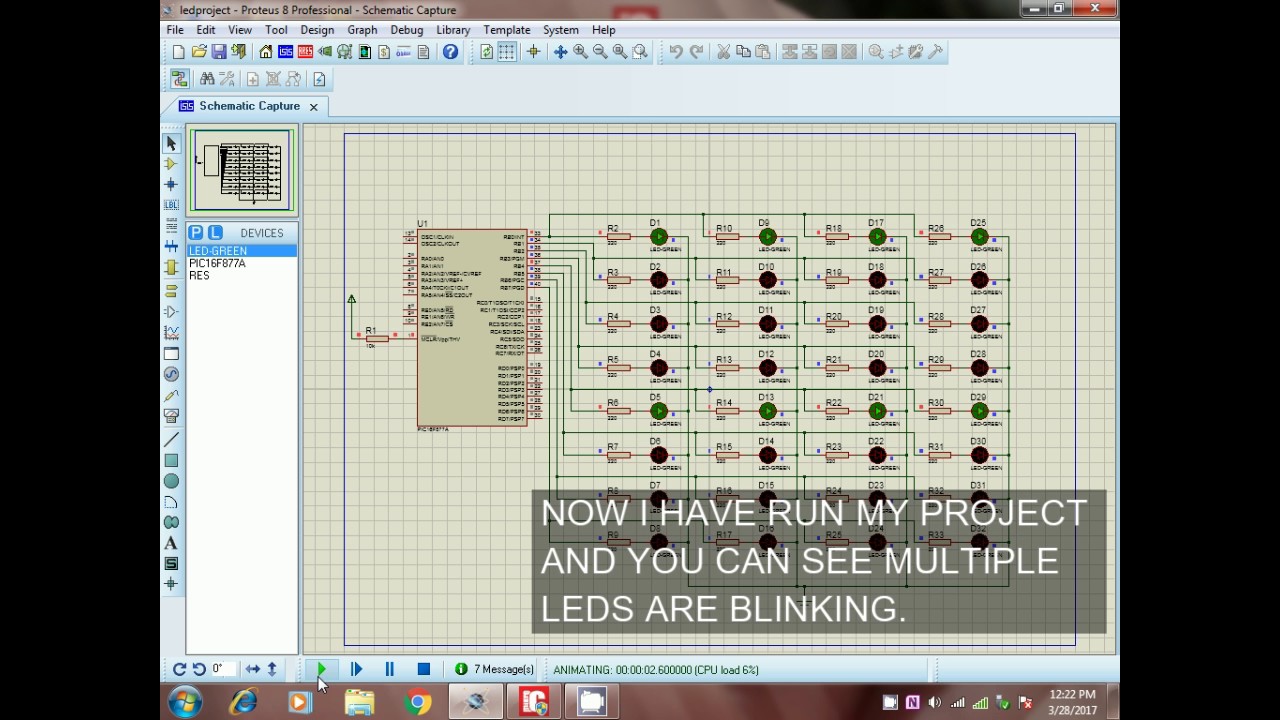 Multiple blinking leds based on microcontroller