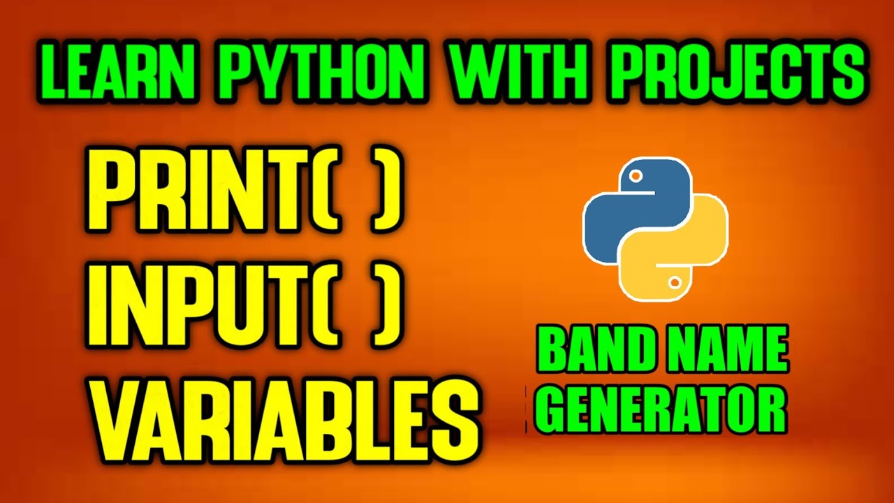 #1 Learn python with projects - Band Name Generator | Python tutorial for beginners