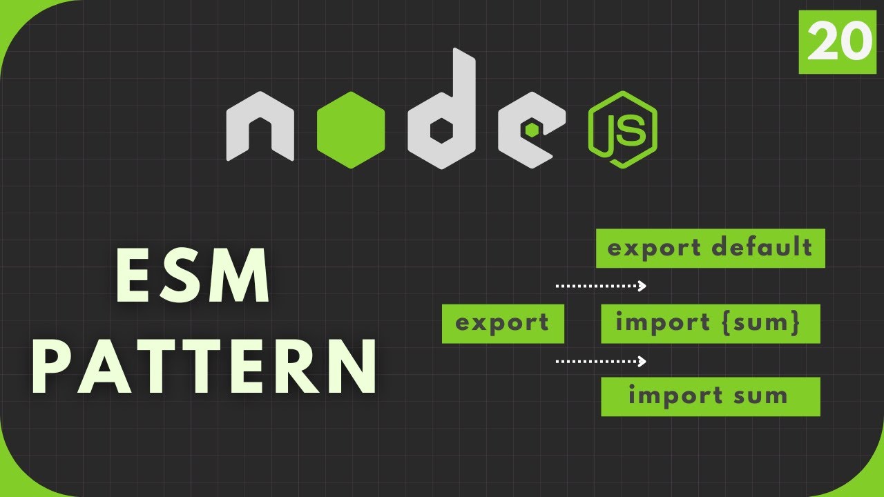 Node.js Tutorial #20: ESM (ECMAScript Module) Pattern: Understanding import/export