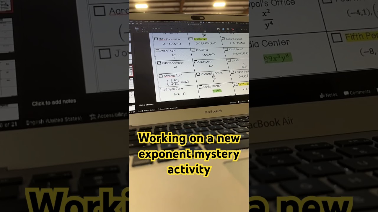 Creating Math Resources | Working on an Exponent Mystery Activity