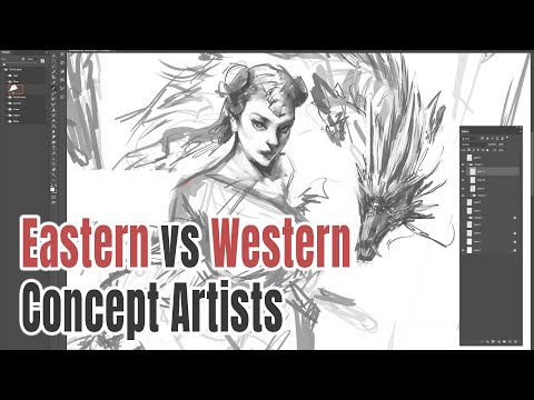 What's The Difference From Eastern & Western Concept Artists? ArtStyles? Drawing Habit? Storytelling