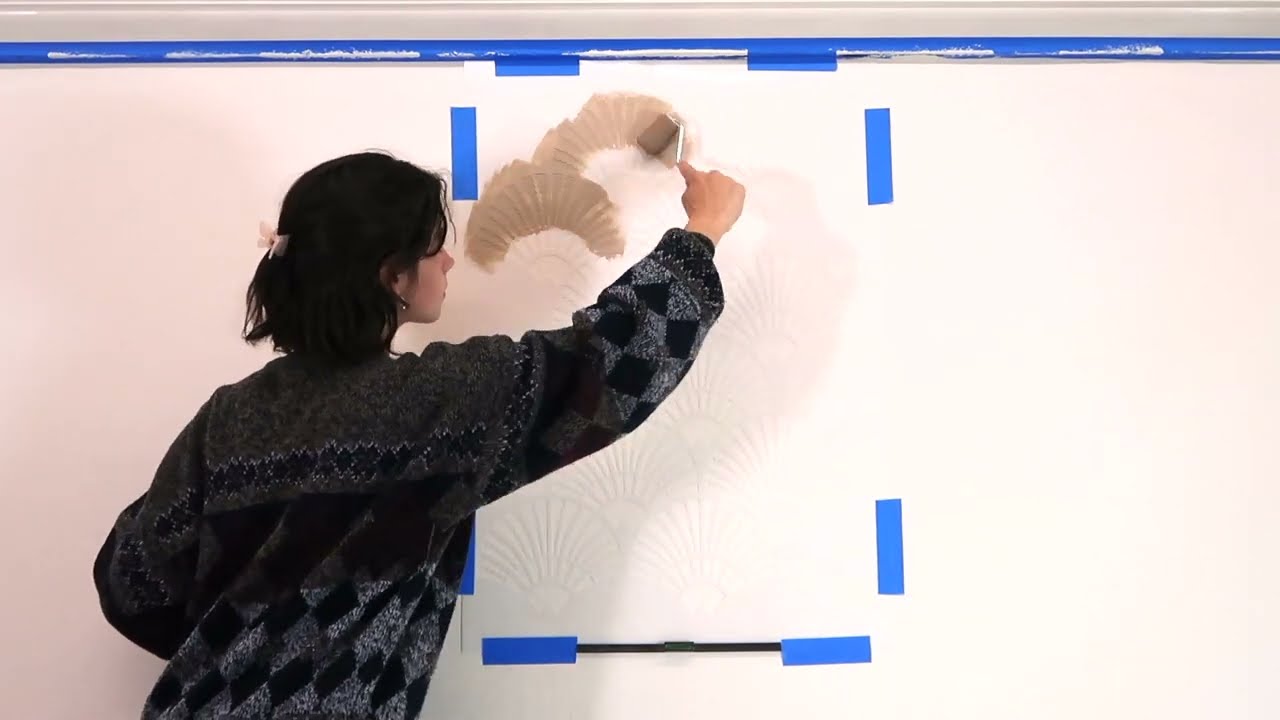 DIY Stenciled Art Deco Pattern Using Deco Fans Stencil By Cutting Edge Stencils