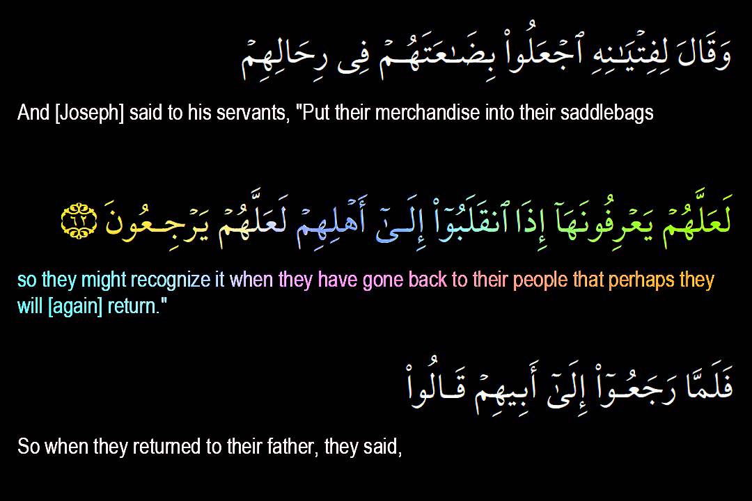 HOLY QURAN SURAH YUSUF JOSEPH CHAPTER 12