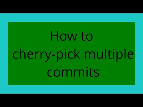 How to cherry-pick multiple commits