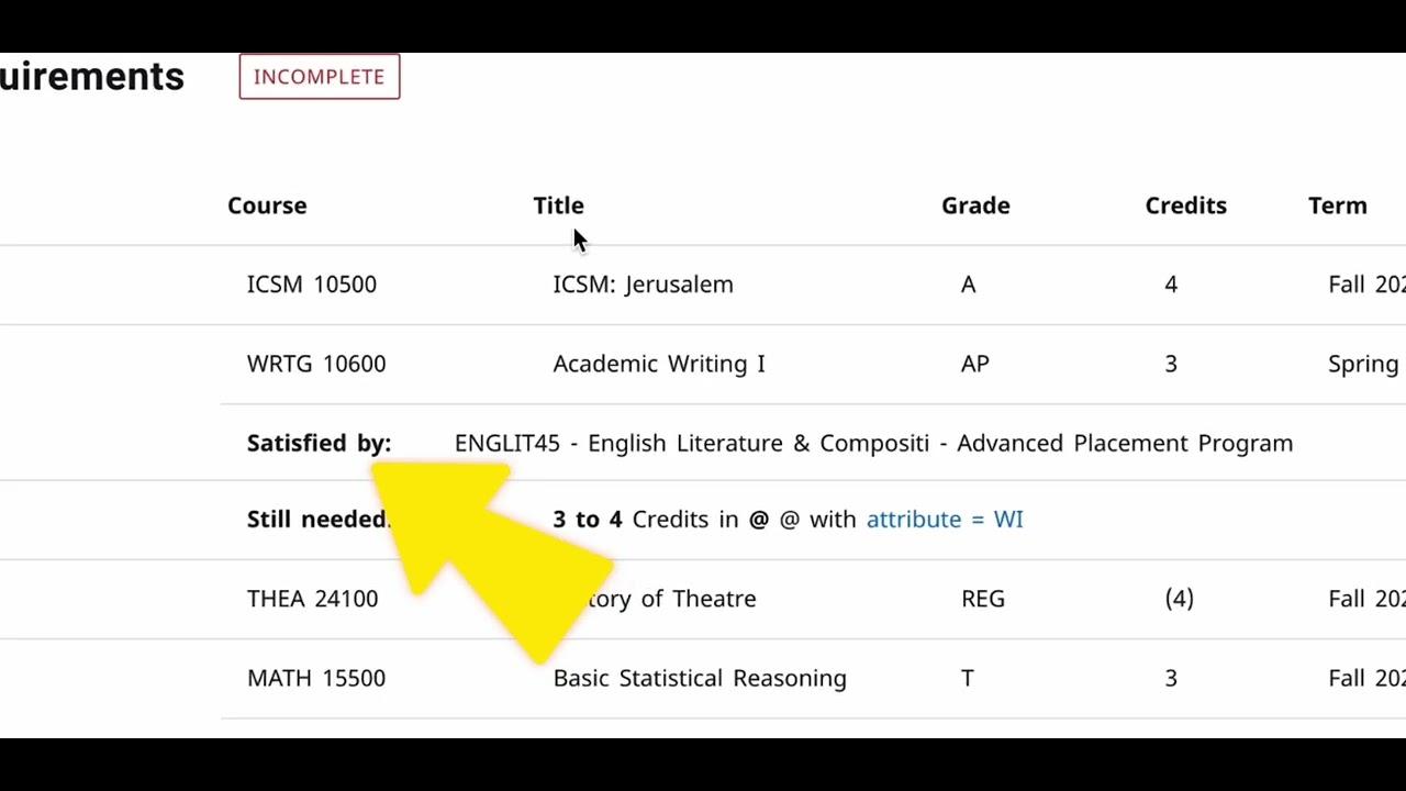 Introduction to DegreeWorks Student Audit - Part 1