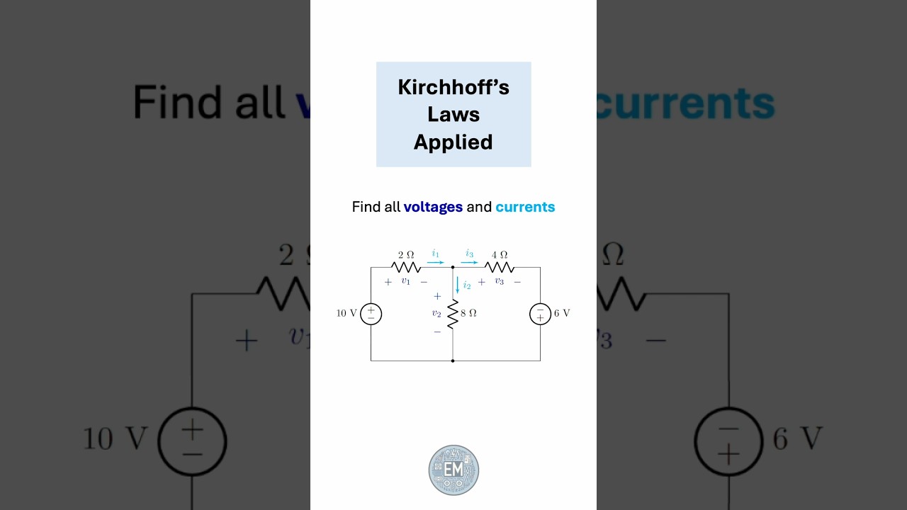 Kirchhoff’s Circuit Laws Applied #electrical #electricalengineering #circuits