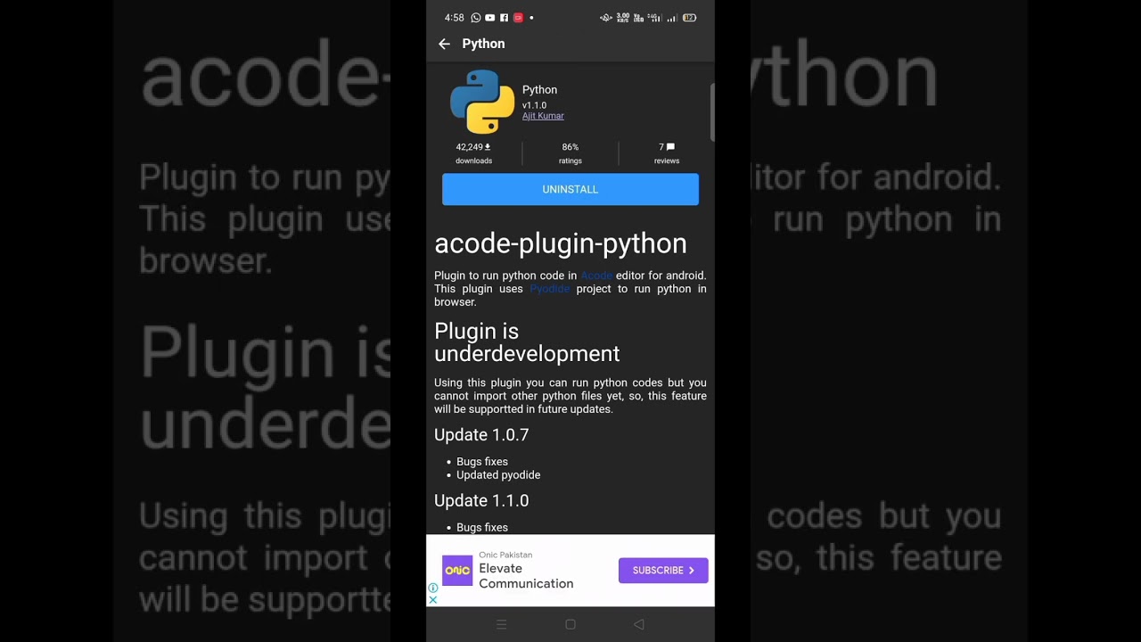 Python programming installation AcodeEditor  APK Android  #short #python