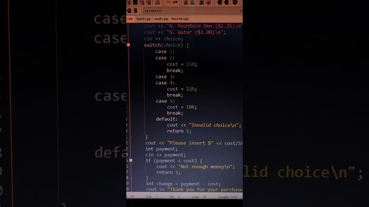 soda machine c++#coders #codelife #codemasters #codinglife #codingninja #coding #code #coders #cpp