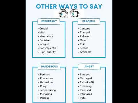 Other Ways To Say Important, Peaceful, Dangerous And Angry - English Vocabulary