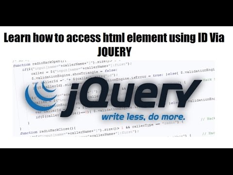 LEARN how to access html element get or set value using id - JQUERY TAB - JQUERY PLUGIN DEVELOPMENT