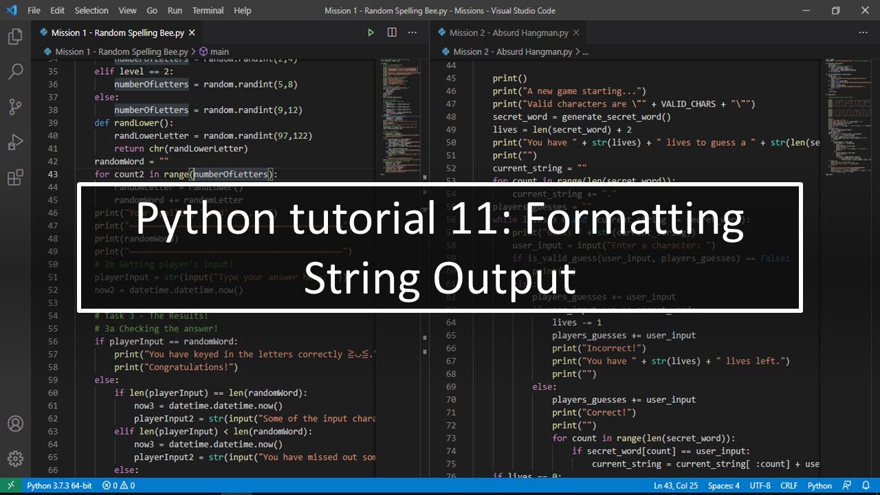Python tutorial 11: Formatting string output