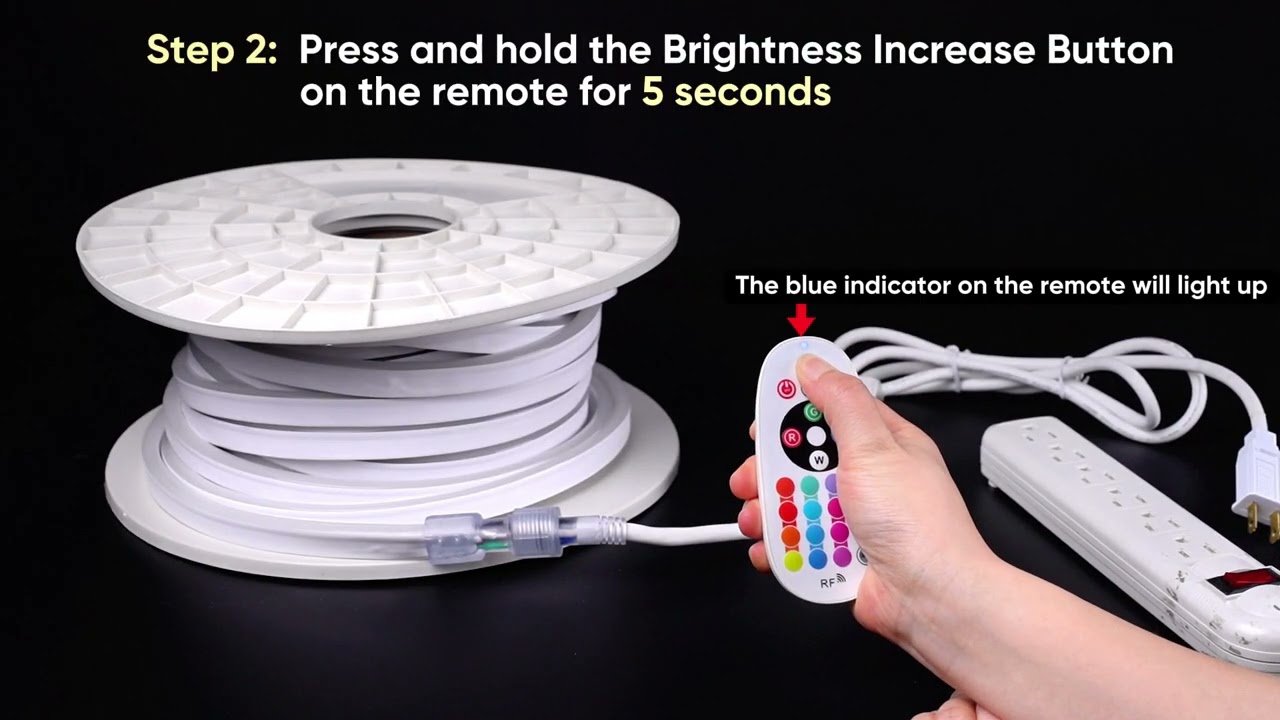 GZBtech 120V RGB neon rope light how to pairing to remote?