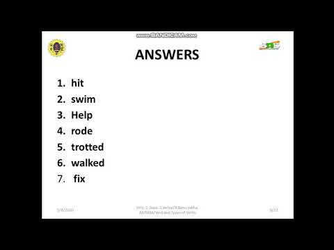 Worksheet Verbs and Types of Verbs