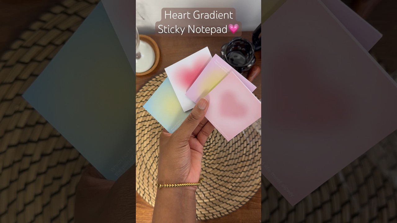 Unboxing Cute Heart Gradient Sticky Notes #stickynotes #kawaiistationery #shorts #stationeryhaul