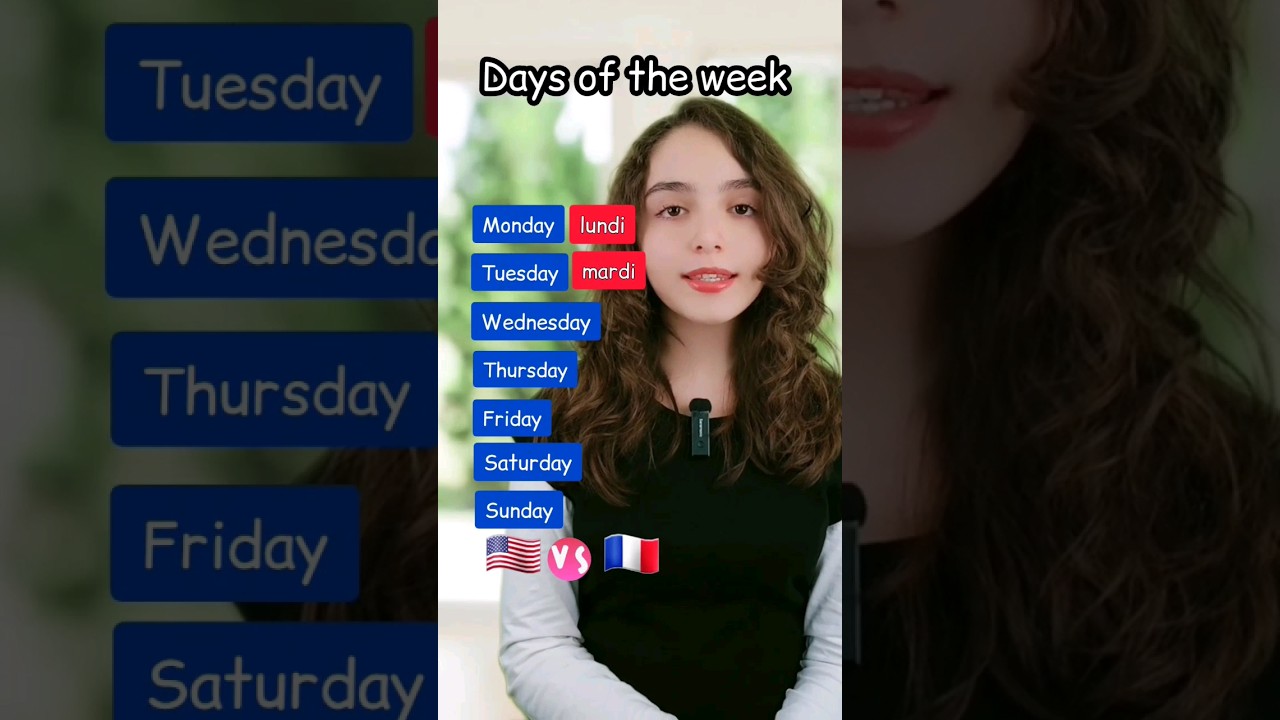 Days of the week in French and English 🇺🇸 vs 🇫🇷 les jours de la semaine