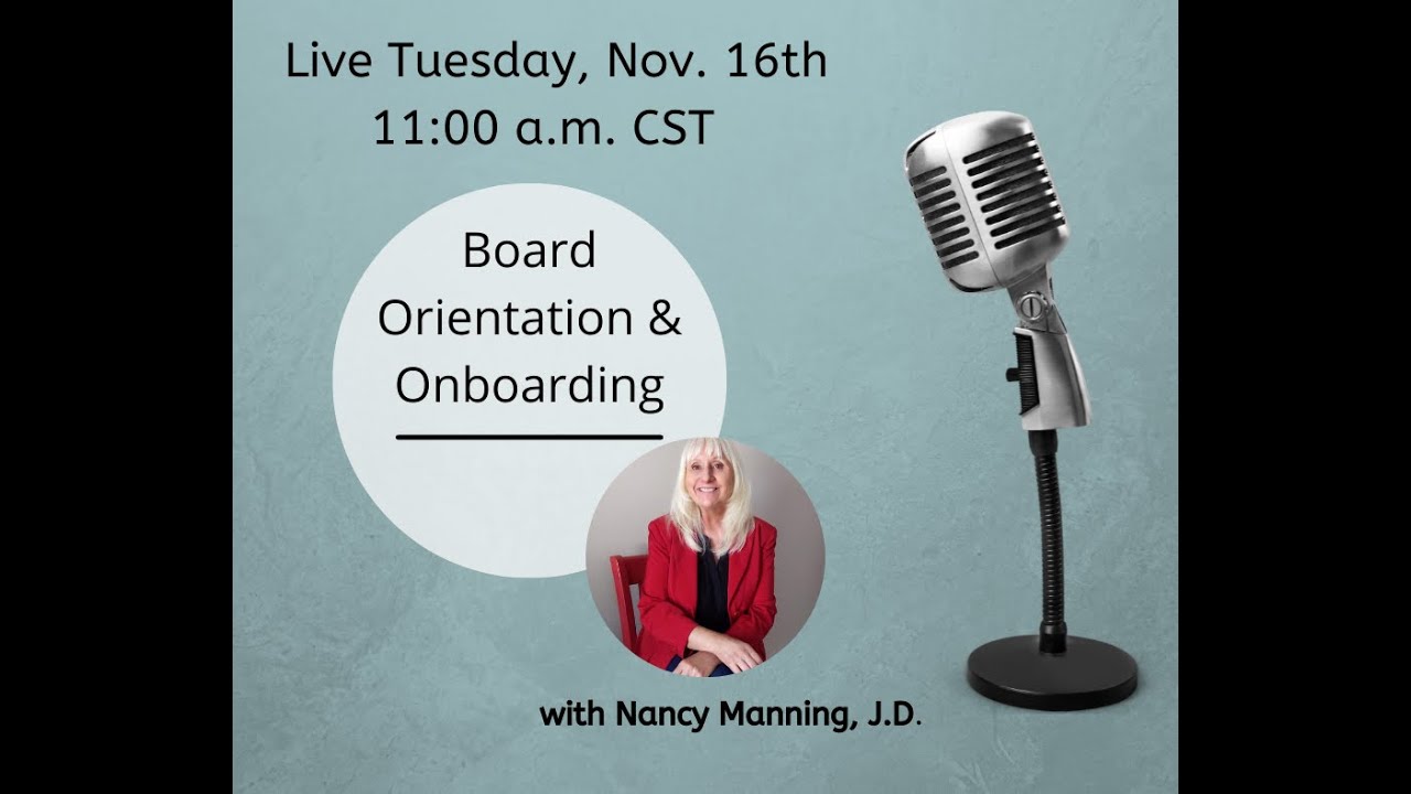 Nonprofit Board Orientation - STARTING OUT RIGHT