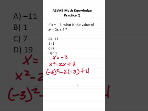 ASVAB/PiCAT Math Knowledge Practice Test Q: Evaluating Expressions #acetheasvab w/ #grammarhero