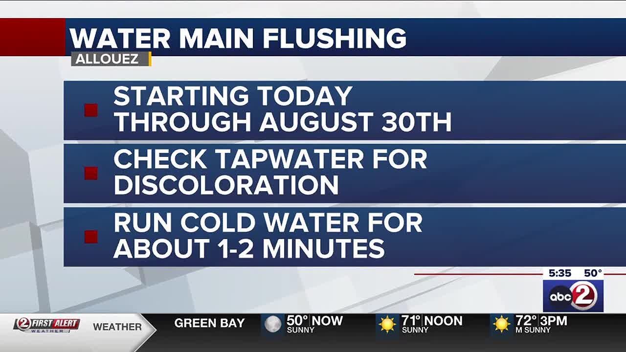 Allouez flushing hydrants now through August