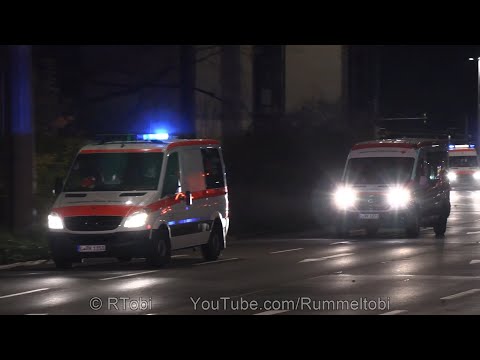 Leipzig German Red Cross 4 units responding - Command Unit + Van + 2 Ambulances [GER | 6.11.2021]