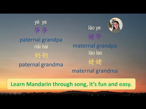 How to say "grandpa" and "grandma" in Chinese - song 2. 我爱我的家人 I love my family (Chinese beginner)