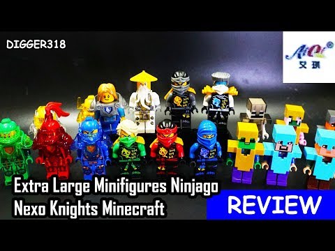 Lego Ninjago MineCraft Nexo Knights Large size Minifigures AiOi Bootleg 5501 5502 5503 Review 4K