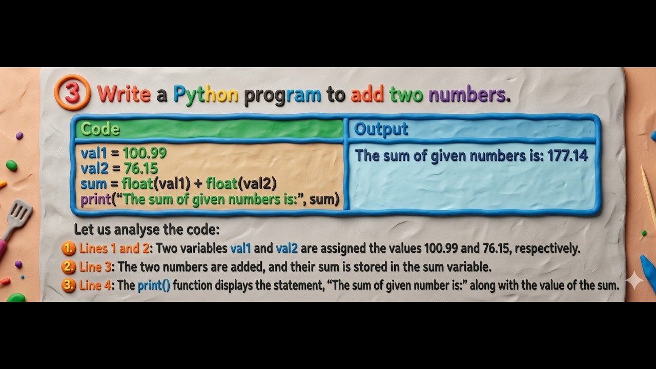 Python program to print a string value, add 2 float values in two methods