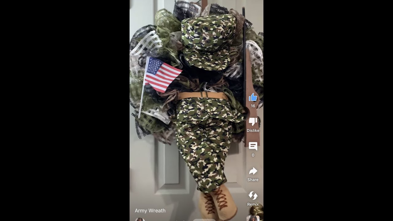 Camouflage soldier wreath tutorial