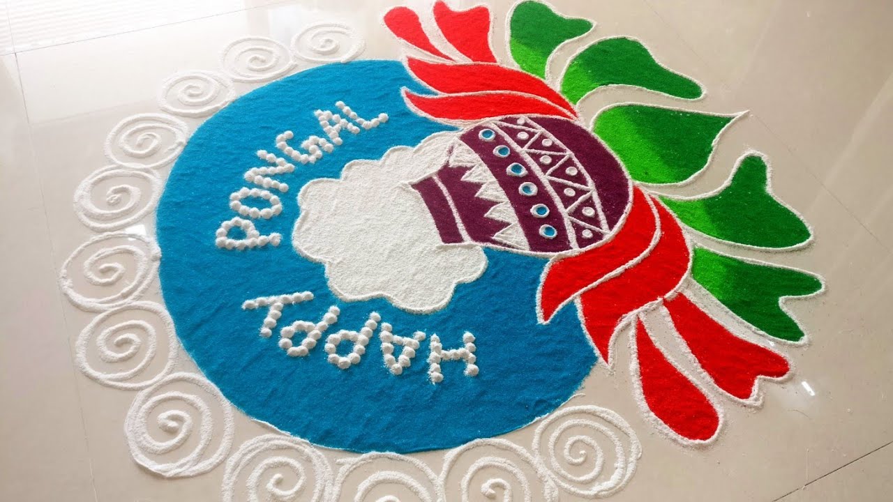 Beautiful Rangoli Design For Sankranthi | Rangoli Designs With Colors ...