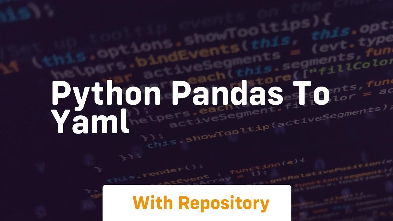 python pandas to yaml