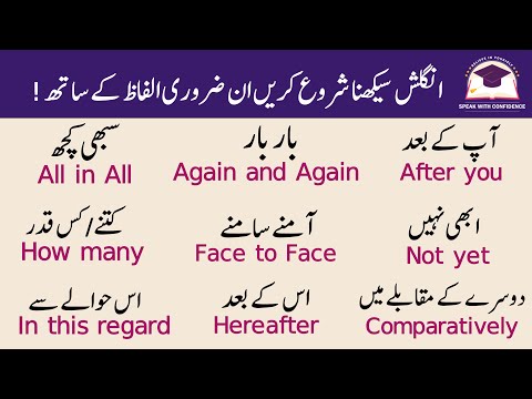 Essential English Vocabulary Words with Urdu Meaning | Words Pronunciation | Speak with Confidence