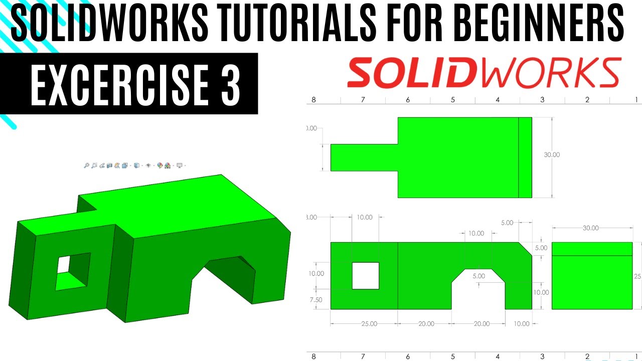 SolidWorks Learning exercise 3 for beginners|| SolidWorks Tutorials | Basic sketching commands