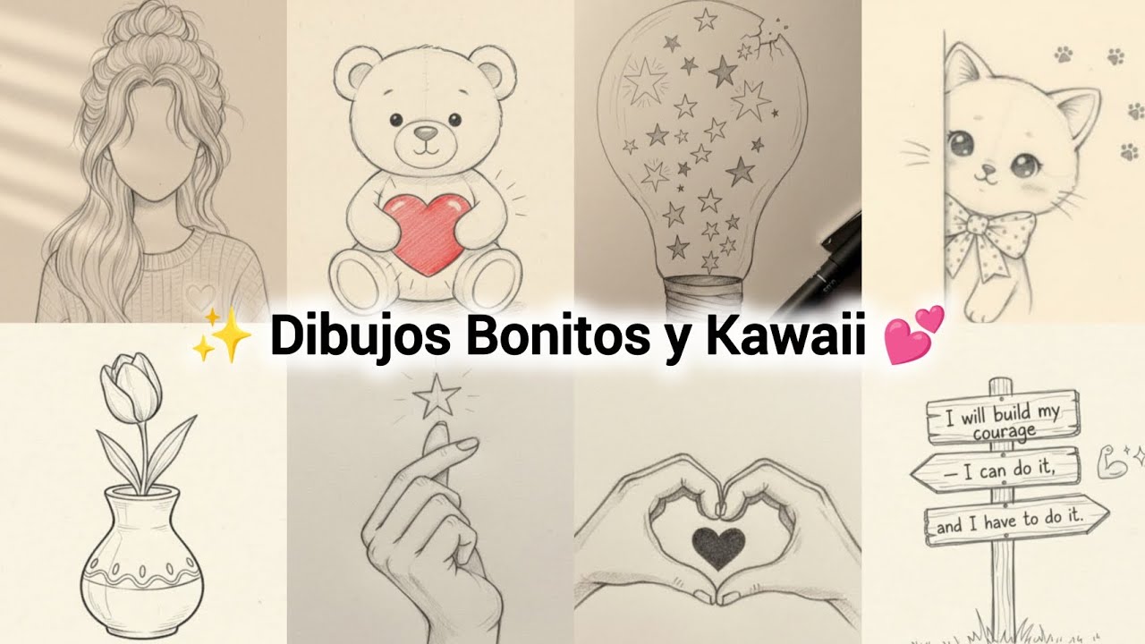 ✨ Dibujos Bonitos y Kawaii 💕 | Ideas Fáciles y Aesthetic para Dibujar 🎨✏️