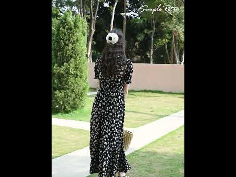 Simple Retro | Lilith Ruffle V-Neck Lace Floral Dress | 2025 S/S