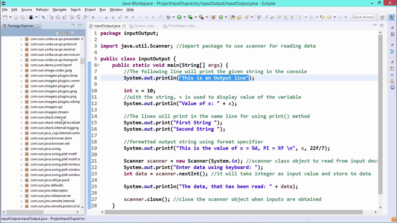 Java Essentials - Input and output techniques in java
