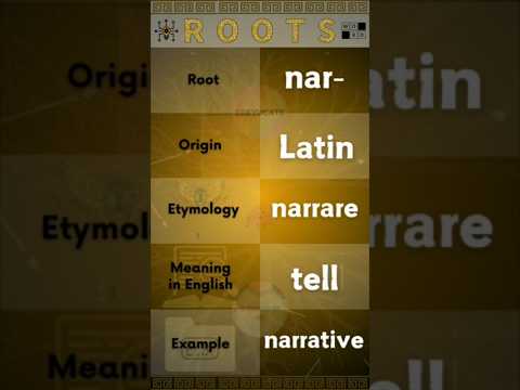 #nar #RootWords #LatinRoots #GreekRoots #Etymology #Tutorescue #EDeyUCATE