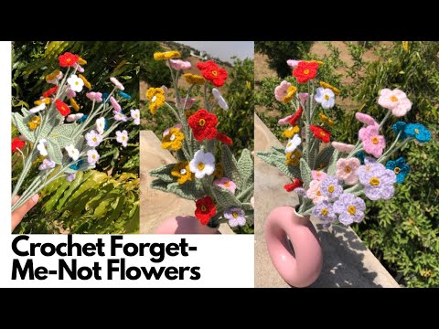 Forget-Me-Not Crochet Flowers | Easy Floral Bouquet Tutorial for Beginners