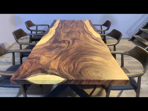 NTS001968 (2450-950-51) - Live Edge Dining Table - Natural Timber Stone
